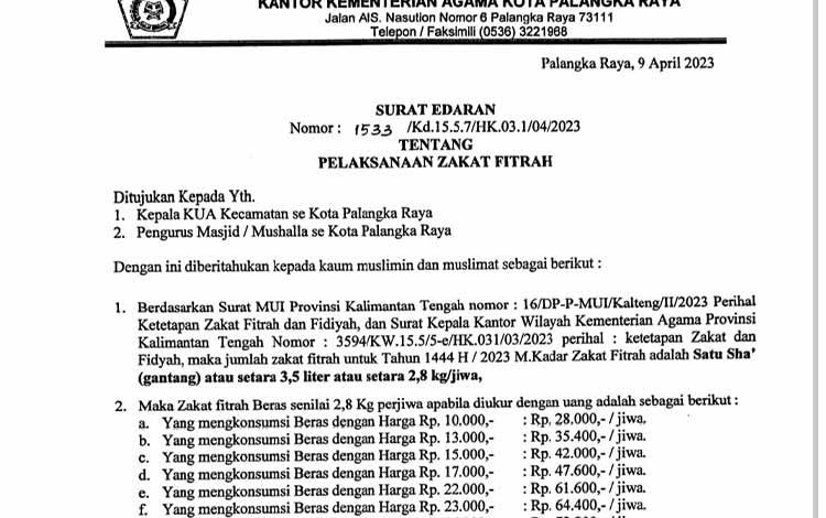 Ini Besaran Zakat Fitrah Tahun 2023 Ini Besaran Zakat Fitrah Tahun 2023