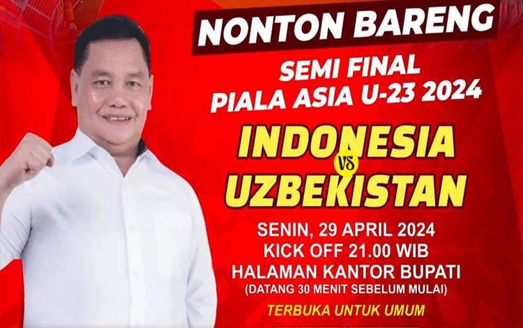 Yuk, Nobar Semi Final Piala Asia U-23 Bareng Bupati Kotim Berhadiah ... Yuk, Nobar Semi Final Piala Asia U-23 Bareng Bupati Kotim Berhadiah ...