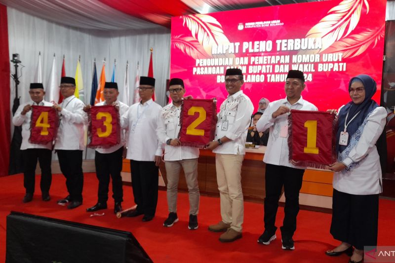 KPU Bone Bolango Tetapkan Nomor Urut Pasangan Calon Pilkada 2024 KPU Bone Bolango Tetapkan Nomor Urut Pasangan Calon Pilkada 2024